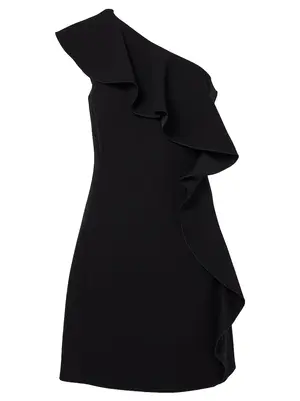 Max Mara Giacomo Ruffled Sablé Minidress - Black