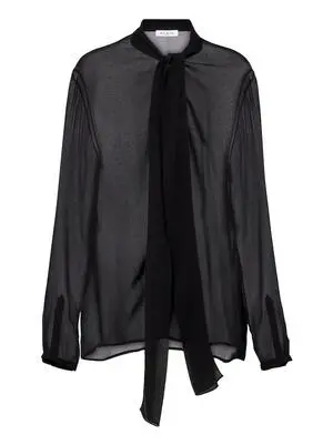 Alaïa Tie-neck Georgette Blouse - Black