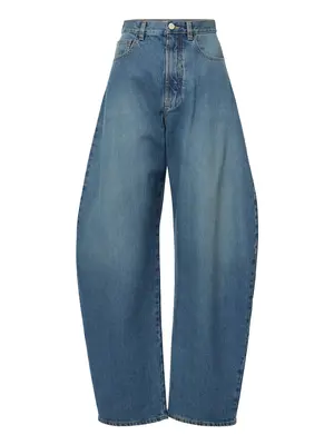 Alaïa High-rise Barrel-leg Jeans - Blue