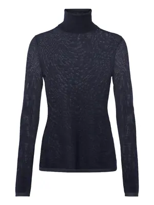 Gabriela Hearst Costa Cashmere And Silk Turtleneck Top - Blue