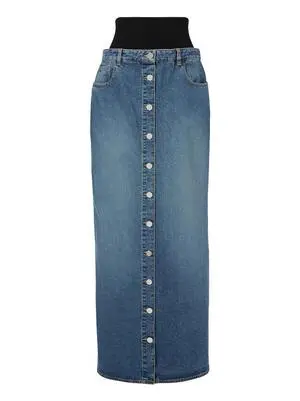 Alaïa Denim Maxi Skirt - Blue