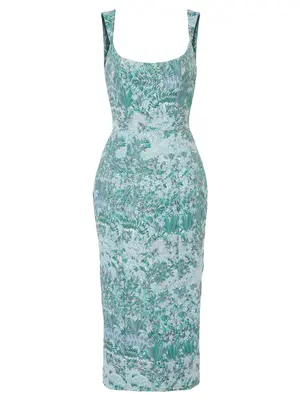 MARKARIAN Brocade Corset Dress - Blue