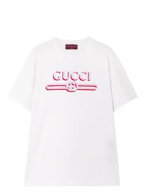 Gucci Printed Cotton-jersey T-shirt - White