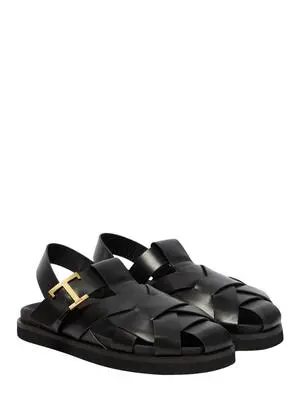TOD'S Leather Sandals With Buckle Fastening - Black