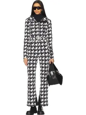Perfect Moment Tignes Ski Suit In Black,white - Houndstooth
