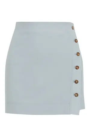 LOULOU STUDIO Mahaz Mini Wrap Skirt - Sky Blue