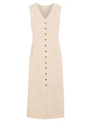 Loulou De Saison Loulou Studio Idika Wool-twill Midi Dress - Blush