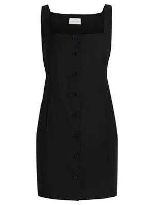 Loulou De Saison Loulou Studio Idon Wool-twill Mini Dress - Black