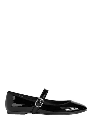 STUART WEITZMAN Alice Patent-leather Mary Jane Flats - Black