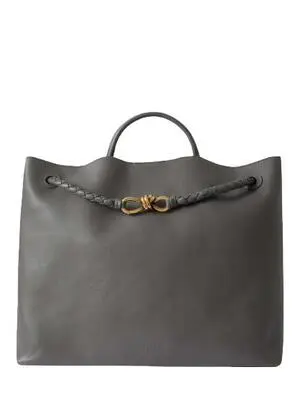 Bottega Veneta Andiamo Large Embellished Leather Tote - Gray