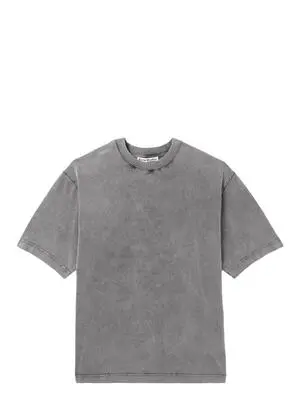 Acne Studios Acne Studios Extorr Logo-Appliquéd Garment-Dyed Cotton-Jersey T-Shirt Gray