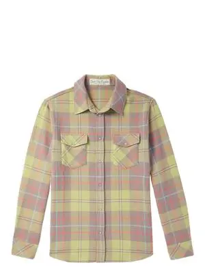 GOD'S TRUE CASHMERE Earth Checked Cashmere Shirt - Green