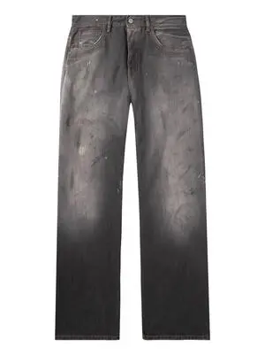 Acne Studios Straight-leg Distressed Paint-splattered Jeans - Gray