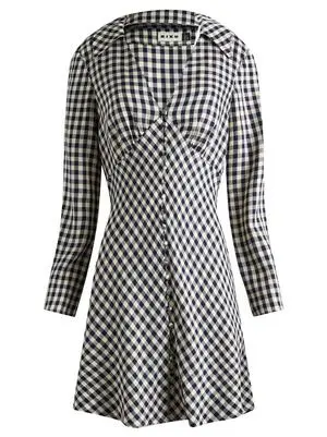 Rixo Jackie Check Mini Dress - French Check Navy