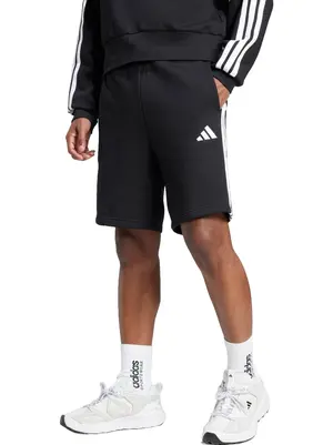 Adidas Essentials 3-stripes Fleece Shorts - Black / White