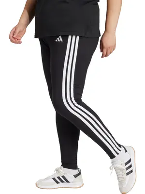 Adidas Essentials 3-stripes Cotton Leggings - Black / White