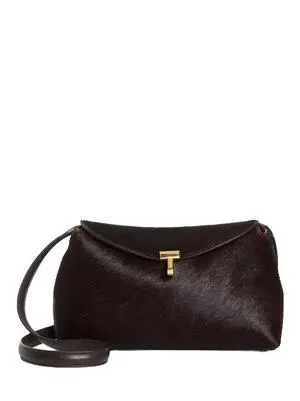 TOTEME TOTEME T-Lock Calf Hair Clutch Wine