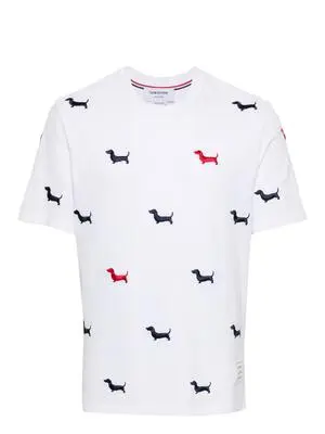 Thom Browne Dog-embroidery T-shirt - White
