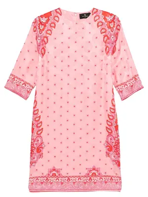 Etro Paisley-print Mini Dress - Pink