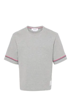 Thom Browne Rwb-stripe Cotton T-shirt - Grey