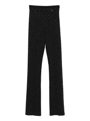 NISSA Crystal-embellished Trousers - Black