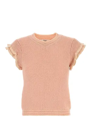 Chloé Short-sleeve Knitted T-shirt - Pink