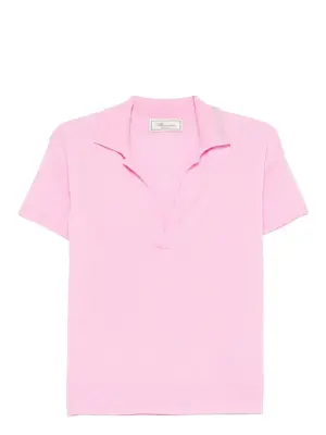 Blumarine Logo-appliqué Polo Top - Pink