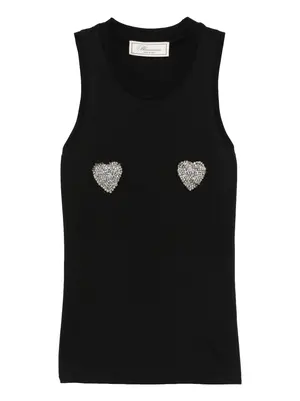 Blumarine Heart-appliqué Tank Top - Black