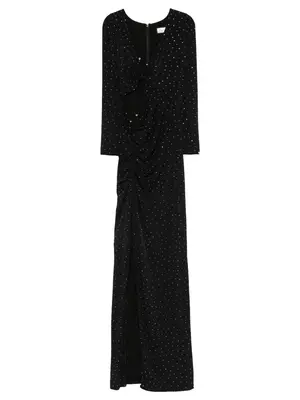 NISSA Crystal-embellished Maxi Dress - Black