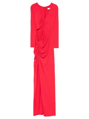 NISSA Crystal-embellished Maxi Dress - Red