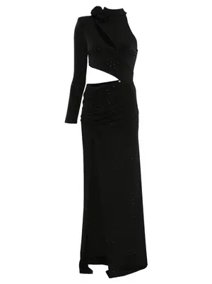 NISSA Crystal-embellished Maxi Dress - Black