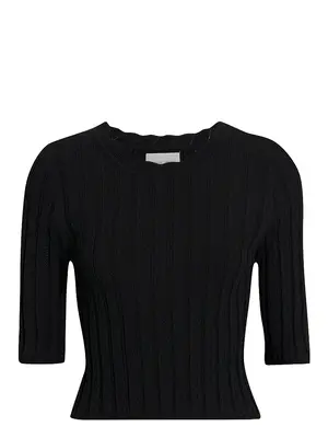 LOULOU DE SAISON Loulou Studio Culli Pointelle-Knit Top