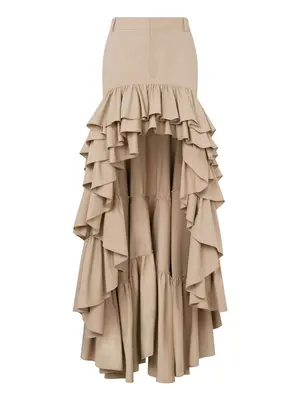 Moschino Ruffled Maxi Skirt - Neutrals
