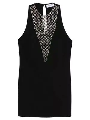 Attico Bead-embellished Mini Dress - Black