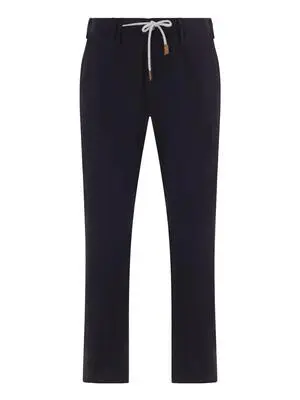 Eleventy Stretch-wool Trousers - Blue