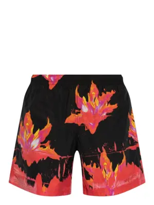 Alexander McQueen Graphic-print Shorts - Black
