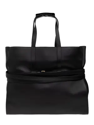 Moschino Tie Me Leather Tote Bag - Black