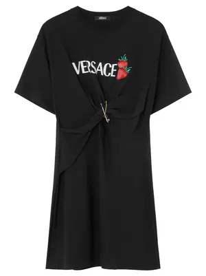 Versace Safety Pin T-shirt Dress - Black