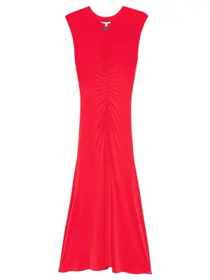 NISSA Ruched Maxi Dress - Red