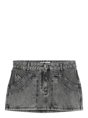Attico Denim Mini Skirt - Black