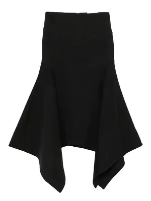 Attico Panelled Midi Skirt - Black