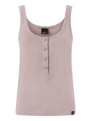 Pinko Button Placket Tank Top - Pink