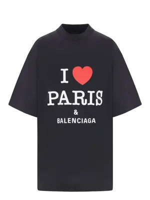 Balenciaga I Love Paris' T-shirt - Black