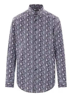 Etro Paisley-print Poplin Shirt - Blue