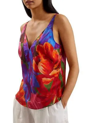 TED BAKER LONDON Atheri Printed V-Neck Cami Top