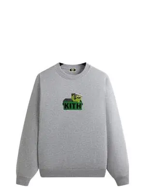 Kith X Sesame Street Oscar The Grouch Nelson Crewneck Sweatshirt - Medium Heather Grey