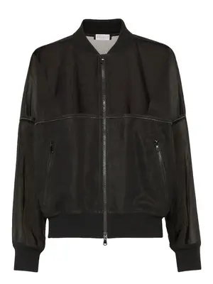 Brunello Cucinelli Monili Bomber Jacket - Black