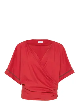 Brunello Cucinelli Monili-detail Blouse - Red