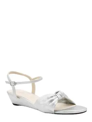 TOUCH UPS Rose Ankle Strap Wedge Sandal - Silver