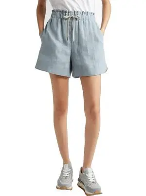 Eleventy Drawstring Linen Shorts - Dust